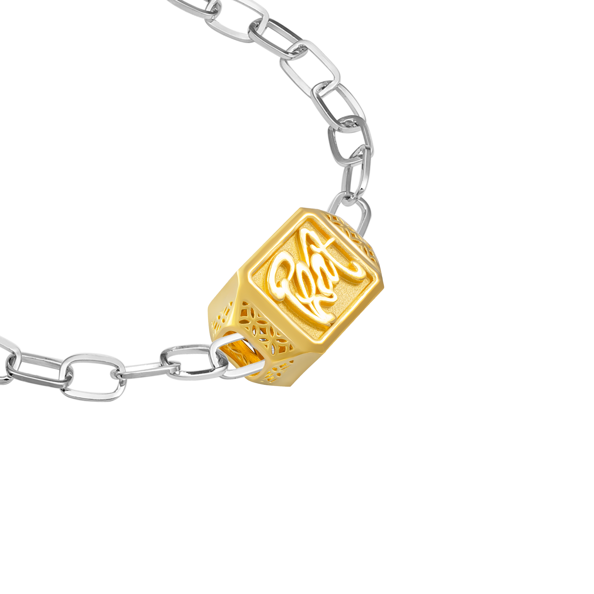 Hạt charm nam vàng 24k mancode by pnj chữ phát uy mã kim lĩnh 0000y000758