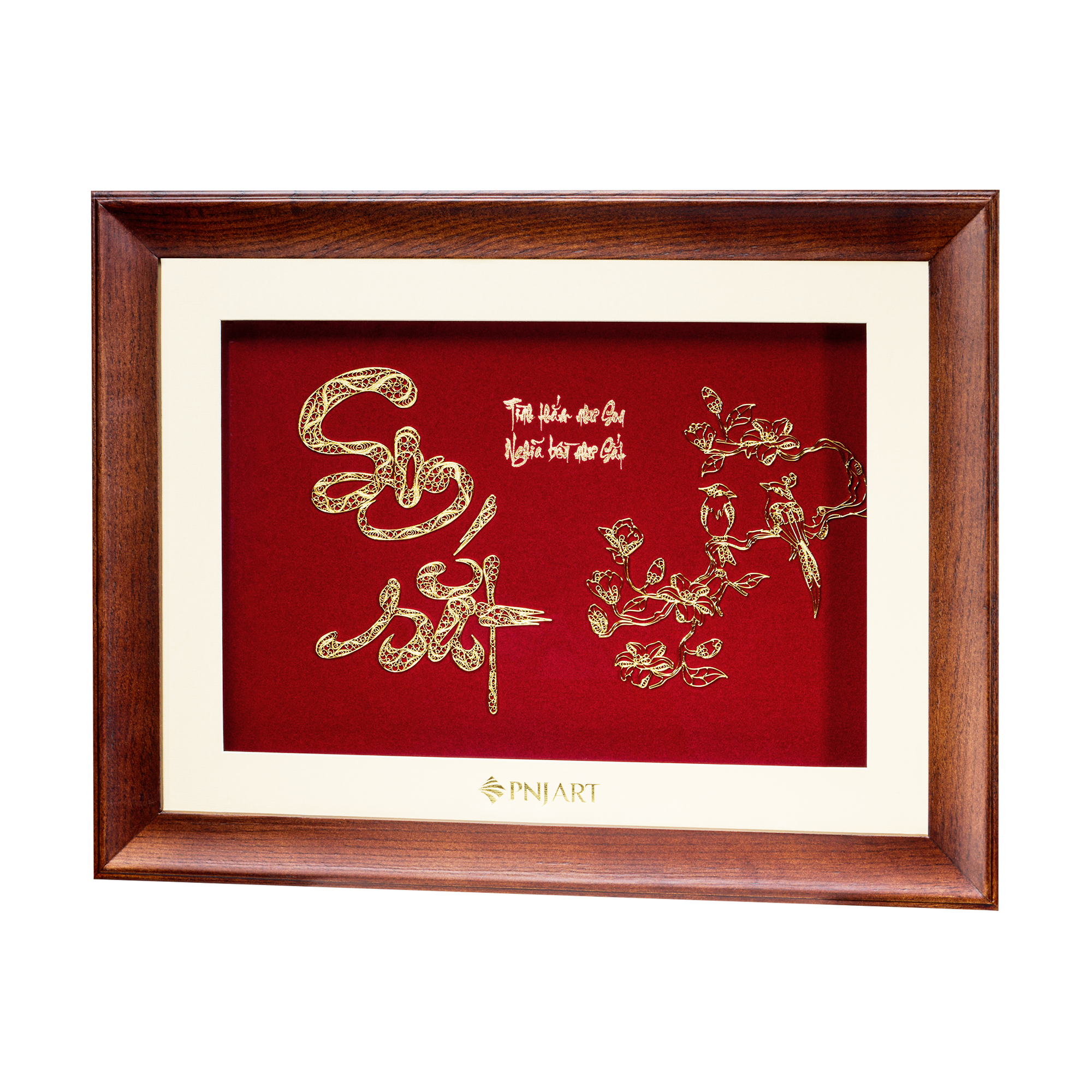 Tranh chữ son sắt 45x35 arta by pnj lời vàng Ý ngọc 0000y000027
